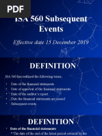 Implementation Guide - SA 560 Subsequent Events | PDF | Auditor's ...