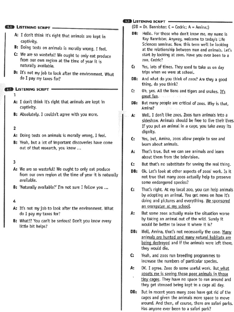 Listening Script Unit 6 | PDF