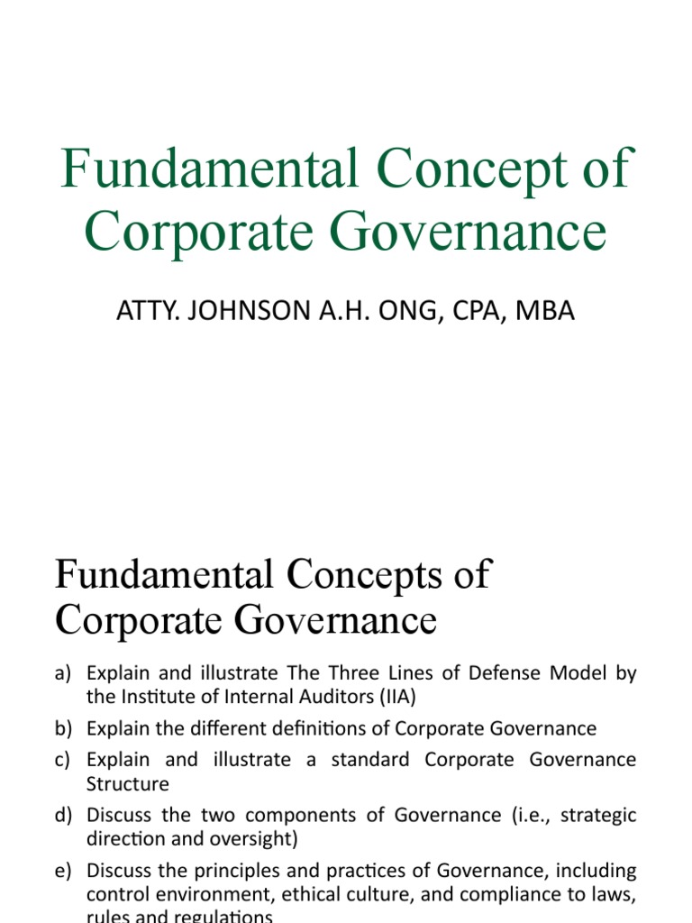 1 - Corporate Governance Revised | PDF | Internal Control | Corporate ...
