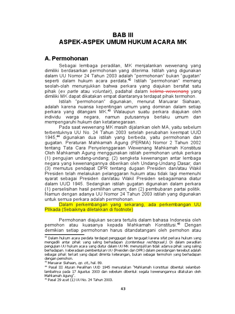Aspek-Aspek Umum Hukum Acara MK | PDF