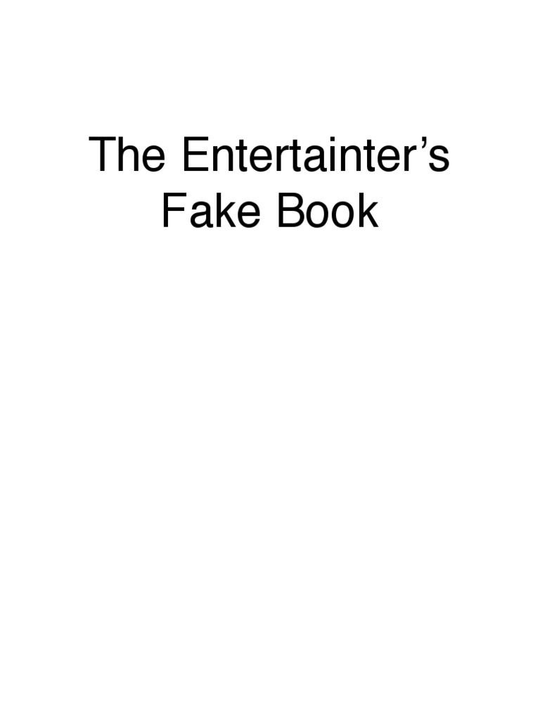 The Entertainter's Fake Book C | PDF