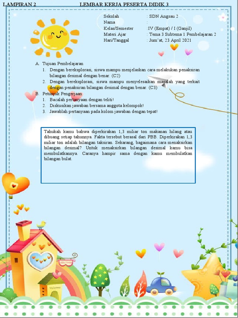 Penaksiran Bilangan Desimal Kelas Iv Pdf