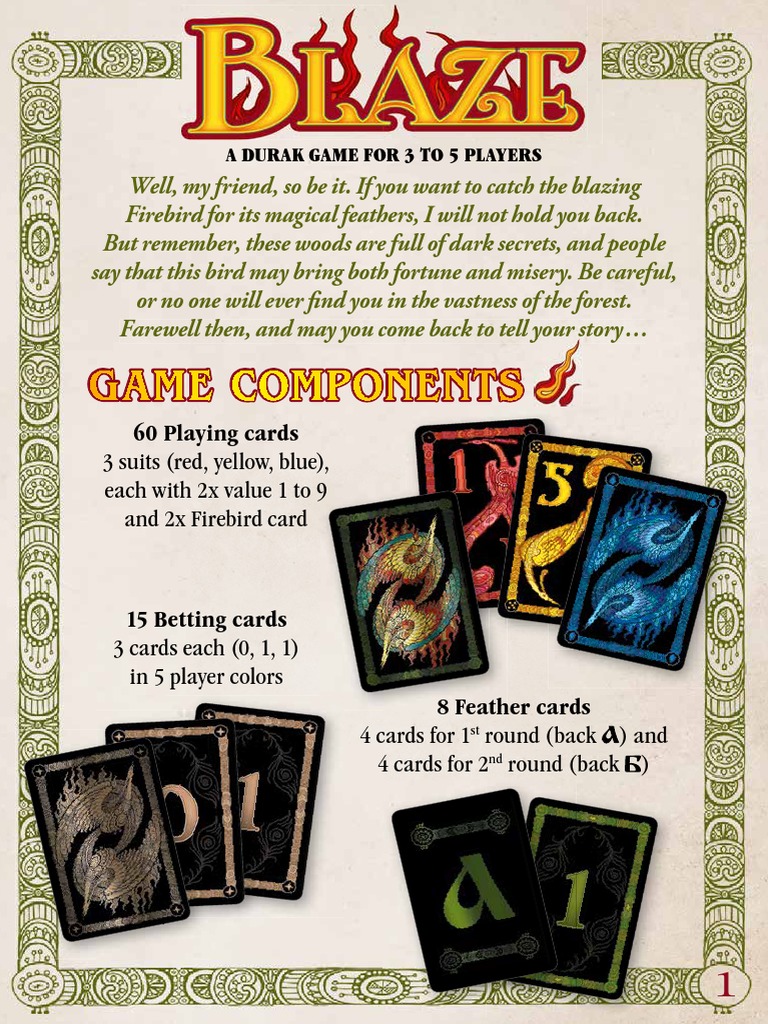 Blaze Rules EN Final V13 Low | PDF | Playing Cards | Games Of Mental Skill