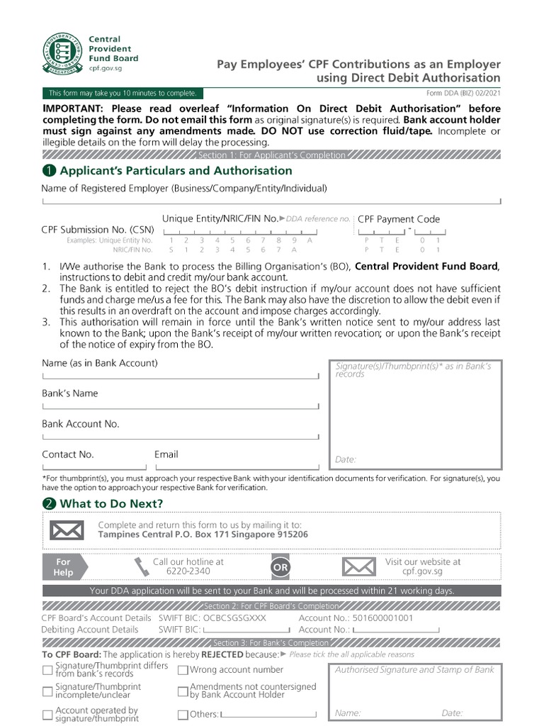 Form Dda Biz | PDF