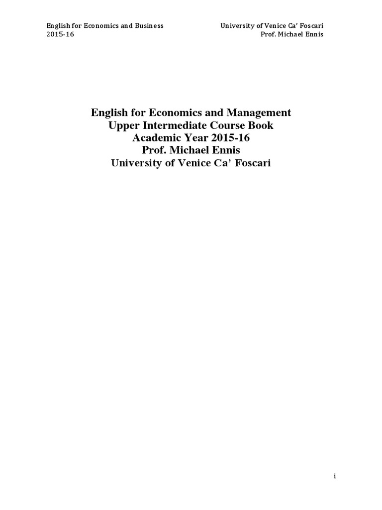 English For Economics and Management | PDF | Economics | Macroeconomics