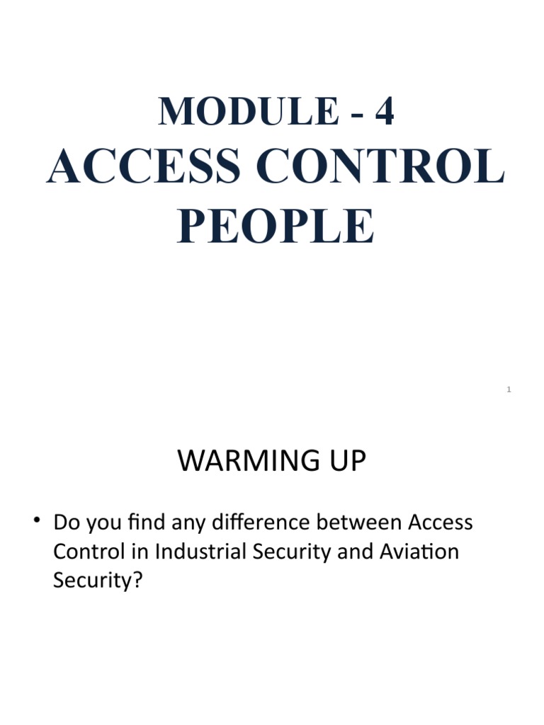 Module - 4: Access Control People | PDF | Airport | Aircraft Hijackings