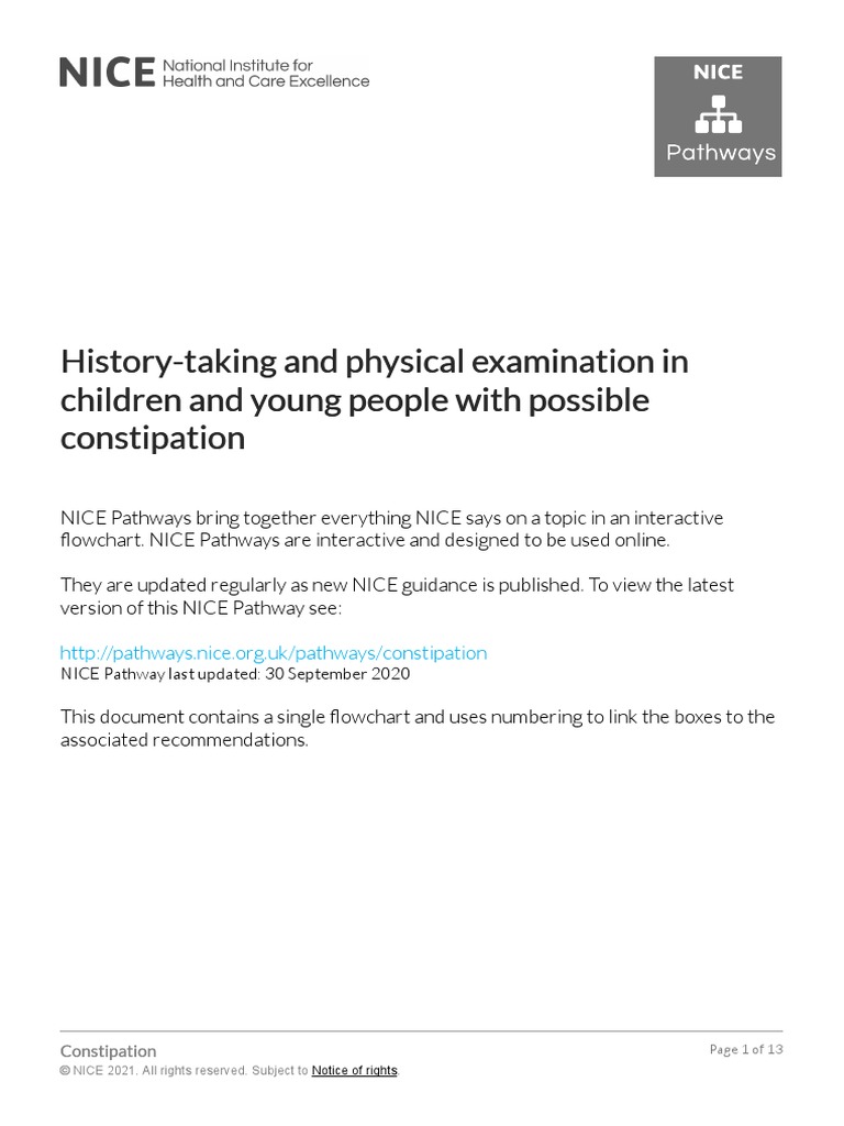 Constipation History Taking and Physical Examination in Children and ...