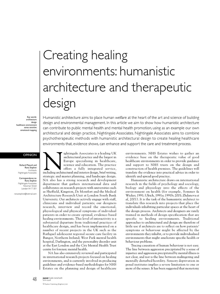Creating Healing Environments Humanistic | PDF | Odor | Mental Disorder