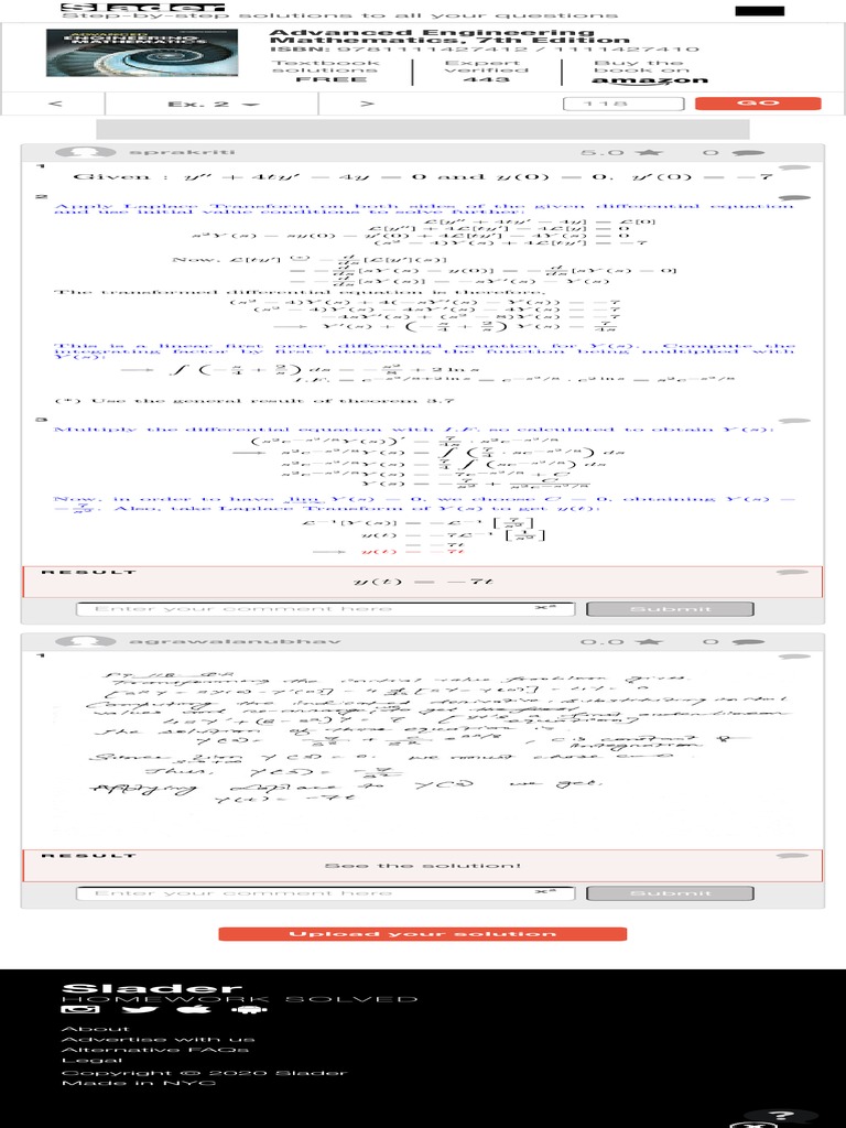 Slader: Advanced Engineering Mathematics, 7th Edition | PDF