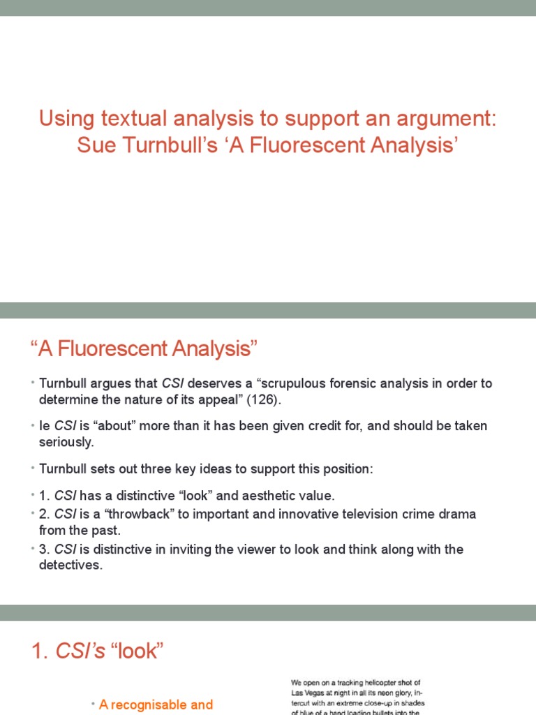Part 4 Slides - Using Textual Analysis To Support An Argument | PDF ...