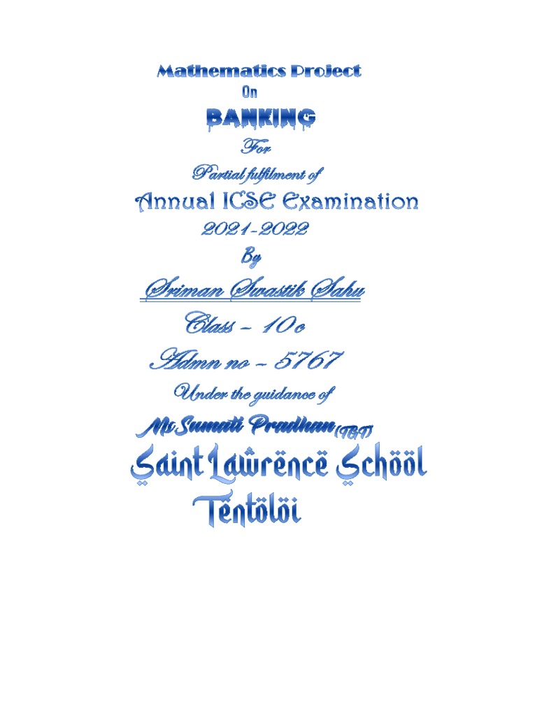 Mathematics Project Cover Page | PDF