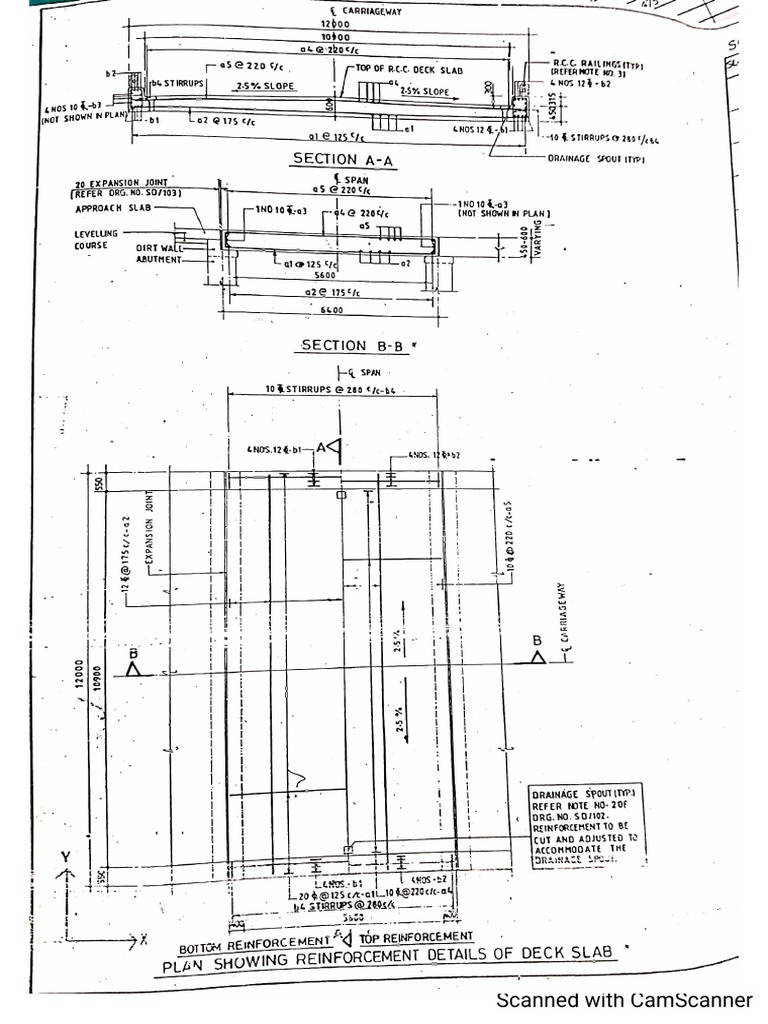 RCC Slab Culvert 6m Plan | PDF