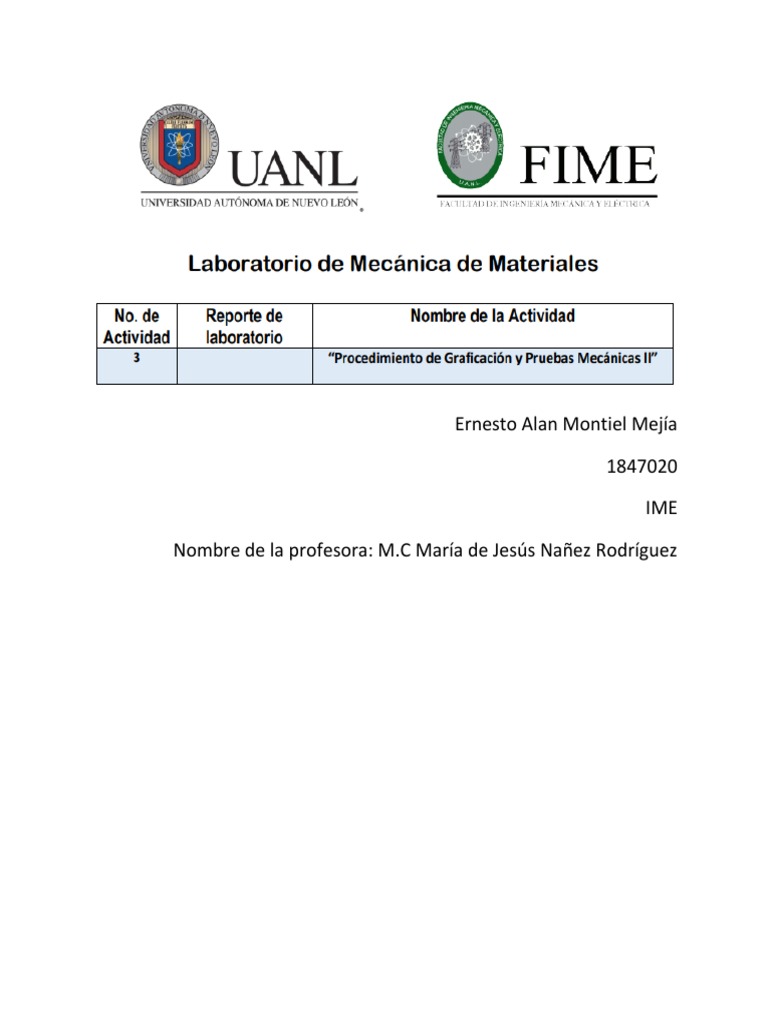 Practica 3 Mecmat | PDF | Elasticidad (Física) | Deformación (Mecánica)