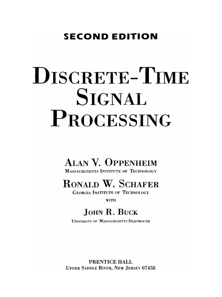 Discrete Time Digital Signal Processing Oppenheim Schafer Buck | PDF