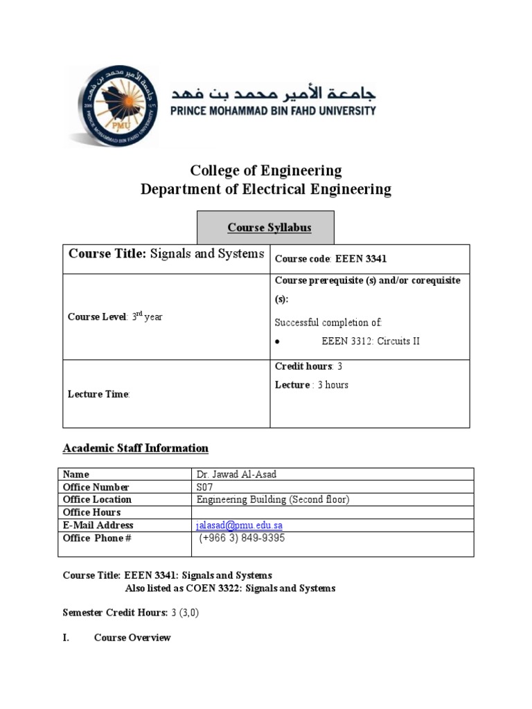 Signals and Systems Syllabus | PDF | Laplace Transform | System