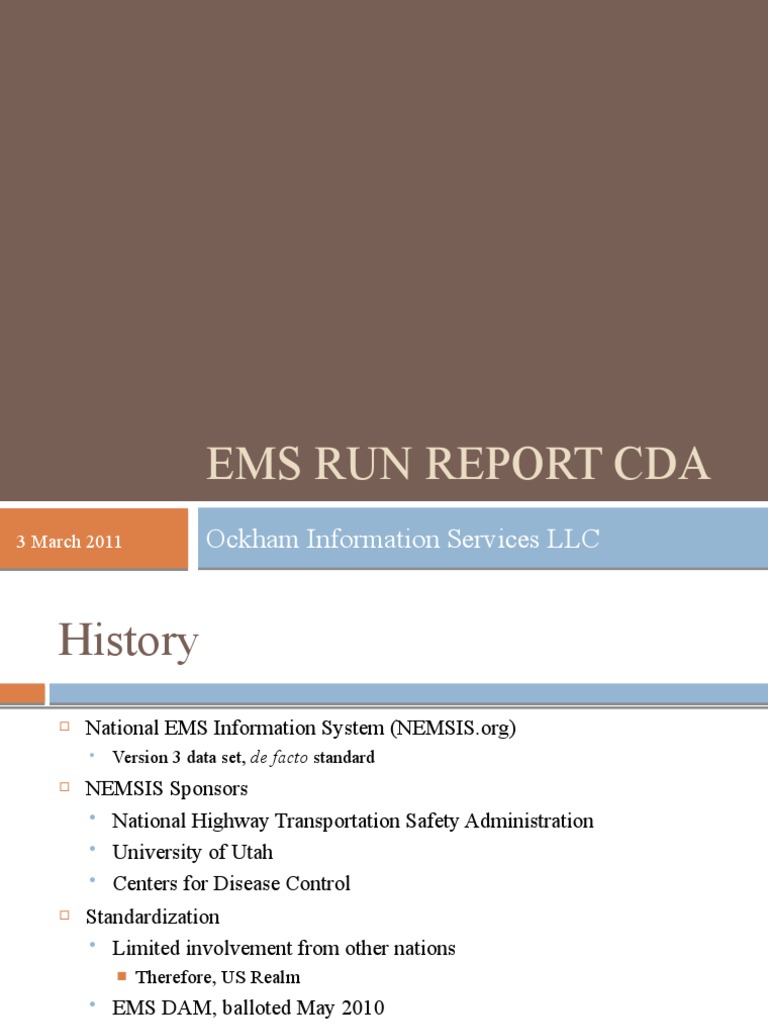Ems Run Report Cda: Ockham Information Services LLC | PDF | Emergency ...