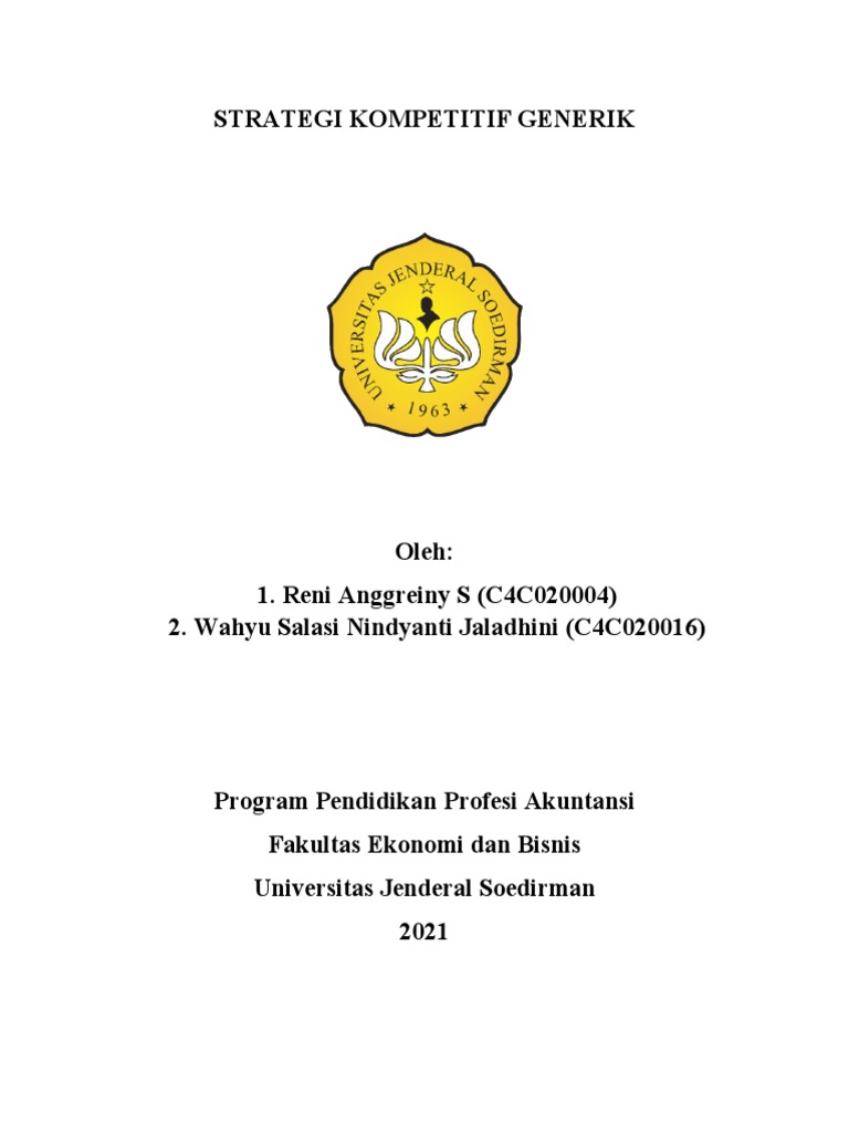 Strategi Kompetitif Generik | PDF | Bisnis | Pengelolaan Keuangan & Uang