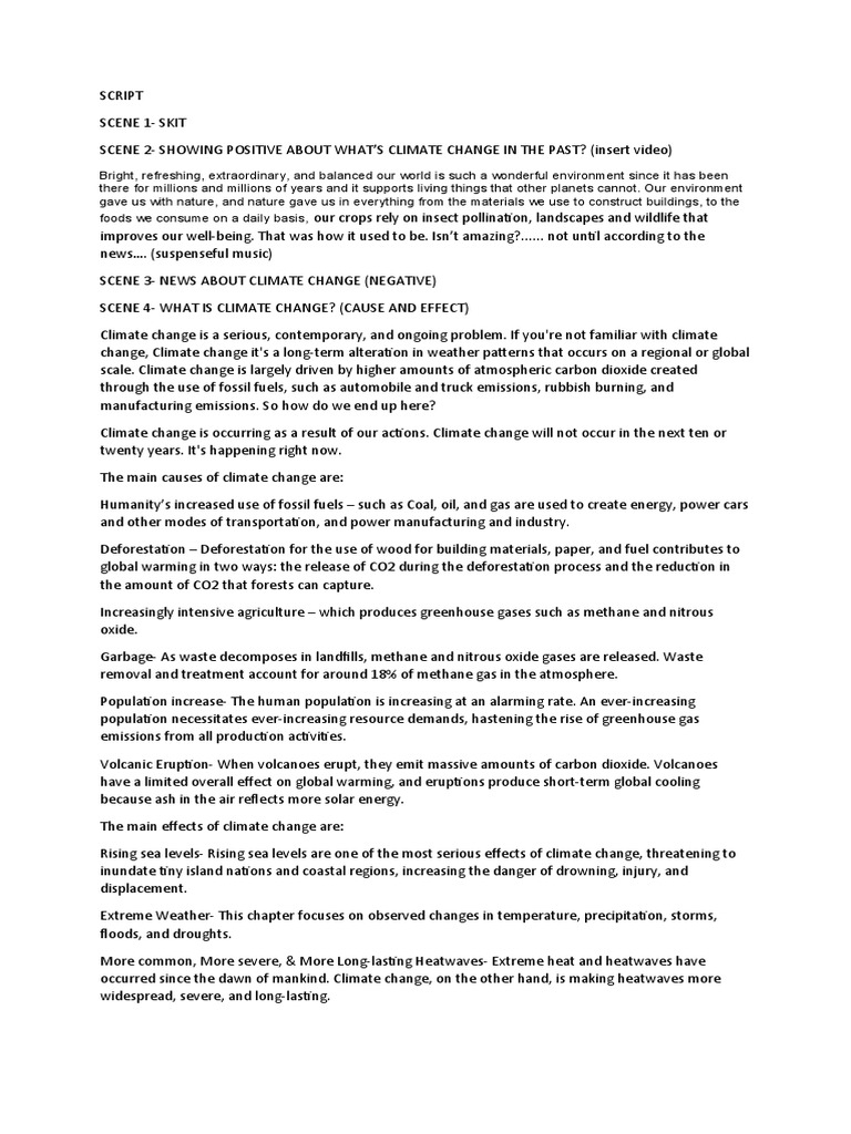 SCRIPT Climate Change | PDF | Climate Change | Greenhouse Gas