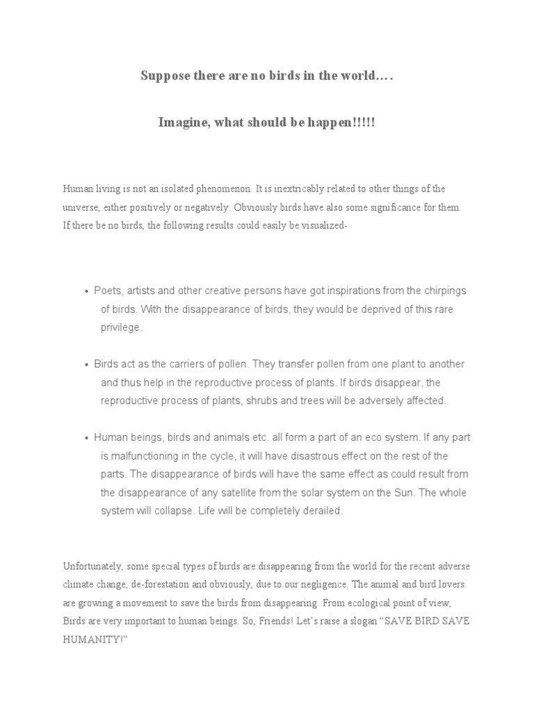 The Impact of a World Without Birds | PDF