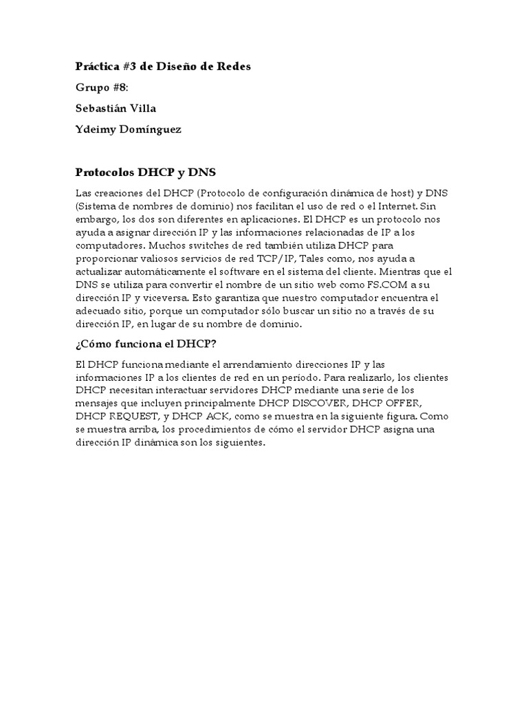 Protocolos DHCP y DNS | PDF | sistema de nombres de dominio | Dirección IP