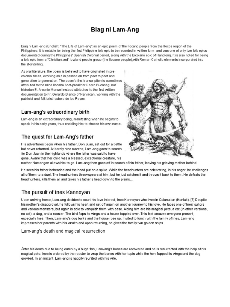 The Legend of Lam-Ang: An Oral Epic of the Ilocano People | PDF | Poems ...