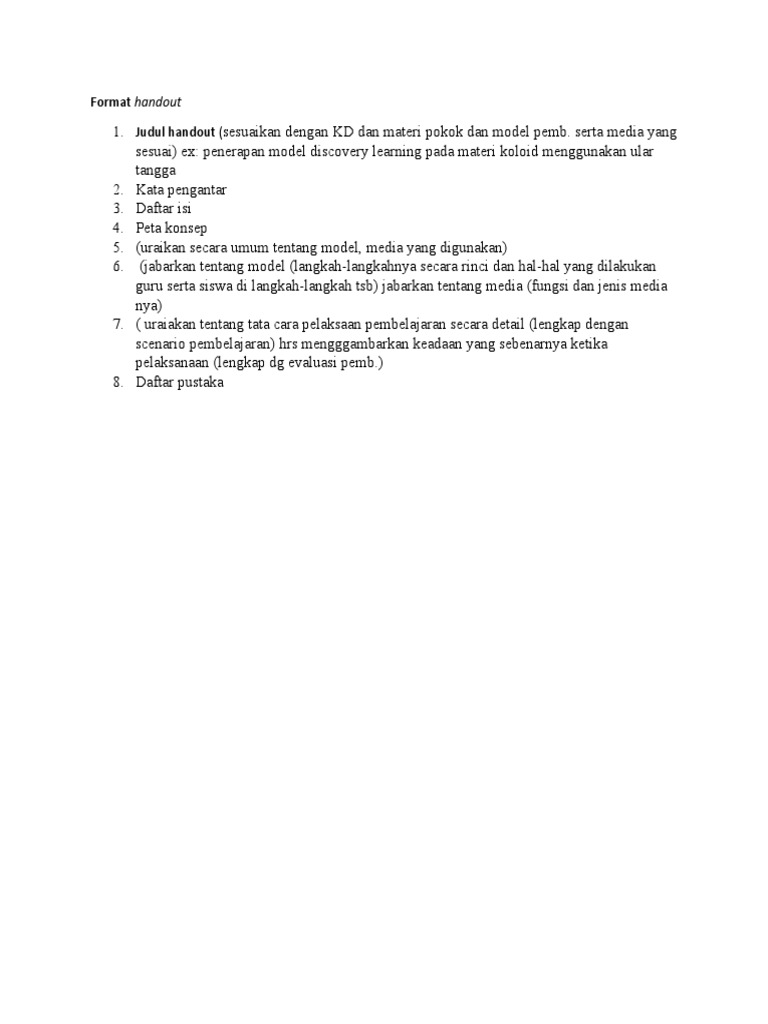 Format Handout | PDF