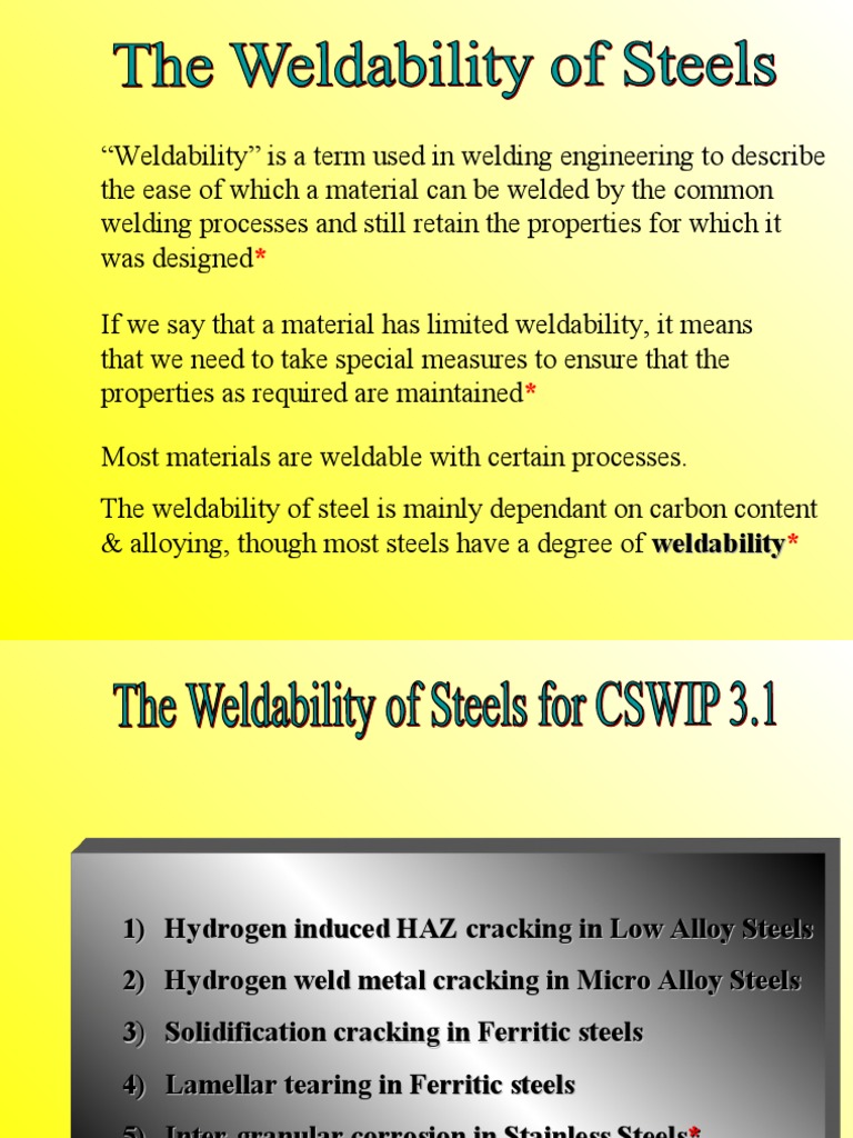 Weldability of Steels | PDF | Steel | Alloy