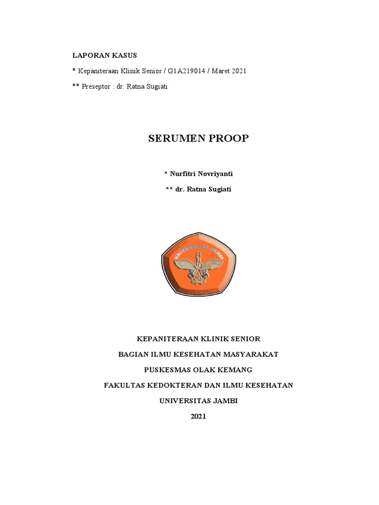 Laporan Kasus Serumen Prop Telinga Anak | PDF