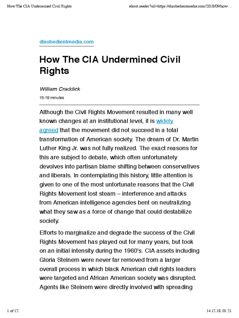 How The CIA Undermined Civil Rights | Download Free PDF | Central ...