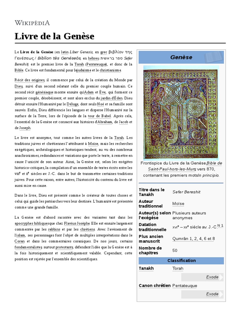 Livre de La Genèse | PDF | Livre de la Genèse | Abraham