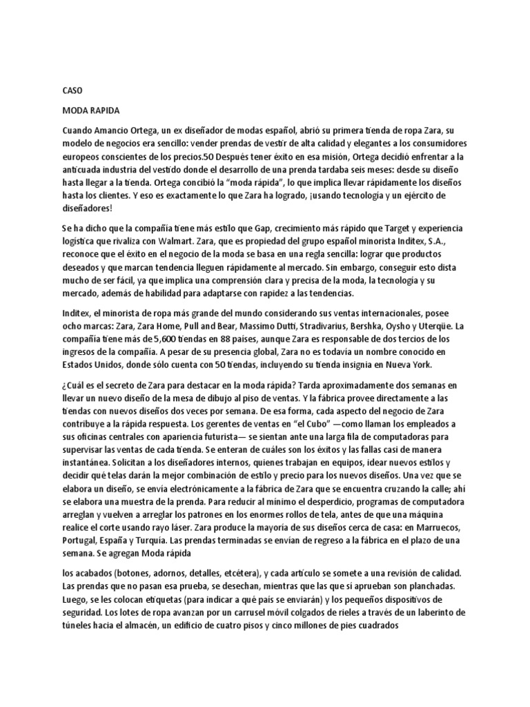 Caso Moda Rapida | PDF | Ropa | Business