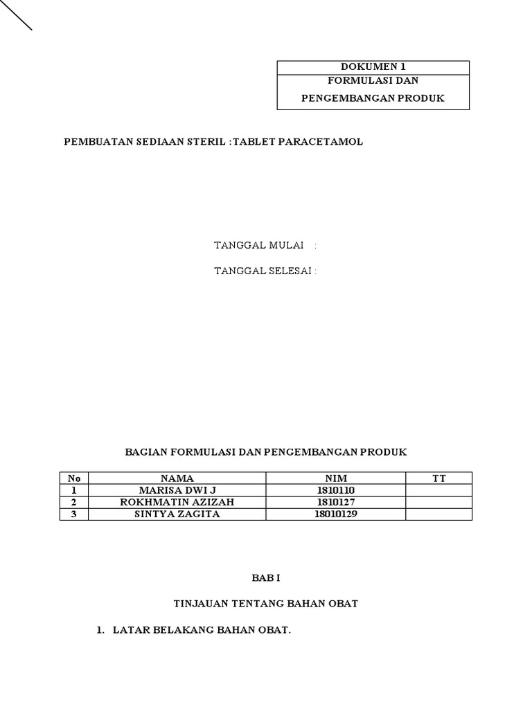 TABLET PCT, ANTALGIN, CTM Kel 1 | PDF