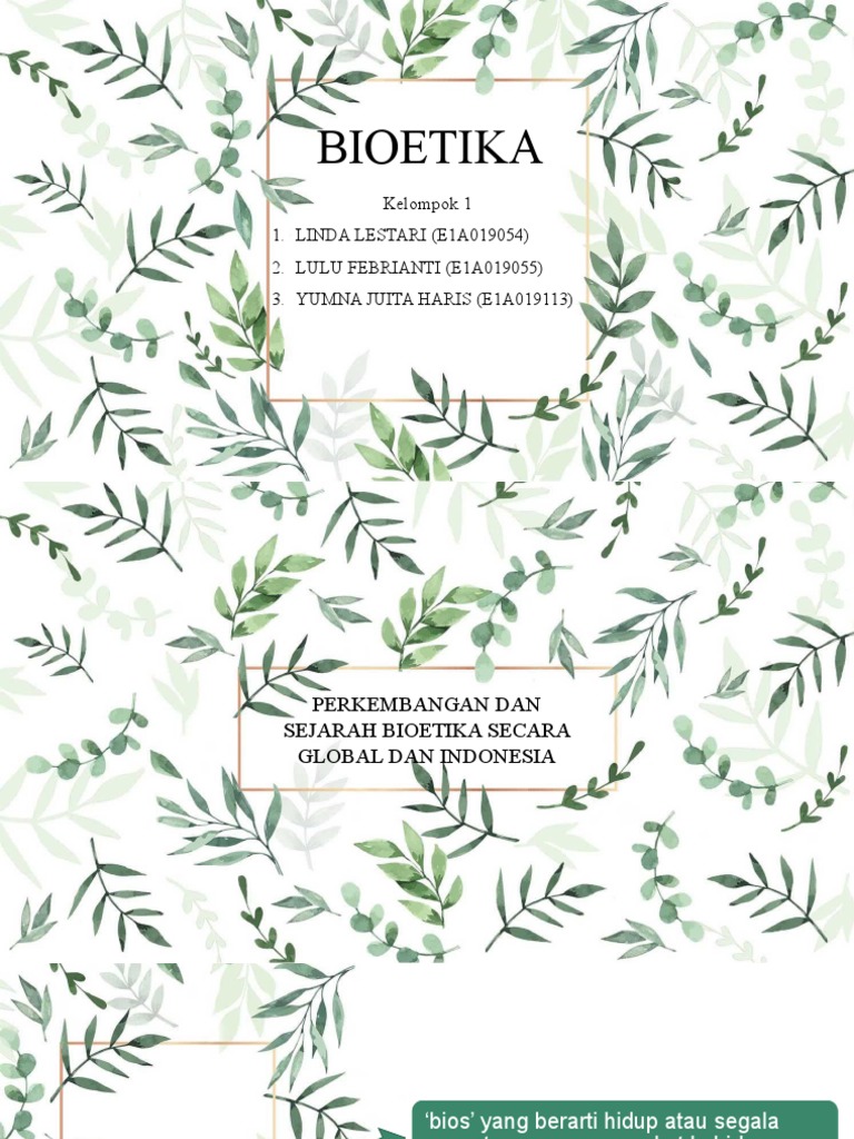 Bioetika: Sejarah dan Perkembangan | PDF | Pengembangan Diri ...