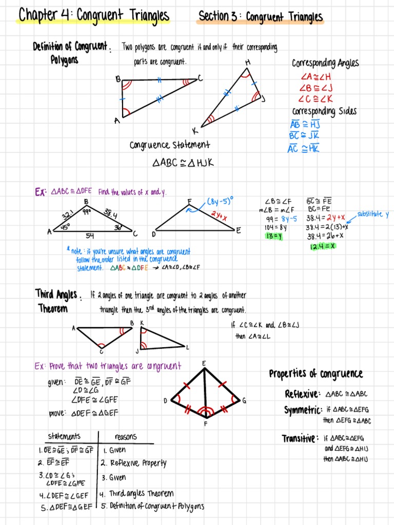 Geometry Section 4.3 Notes | PDF | Geometric Shapes | Triangle Geometry