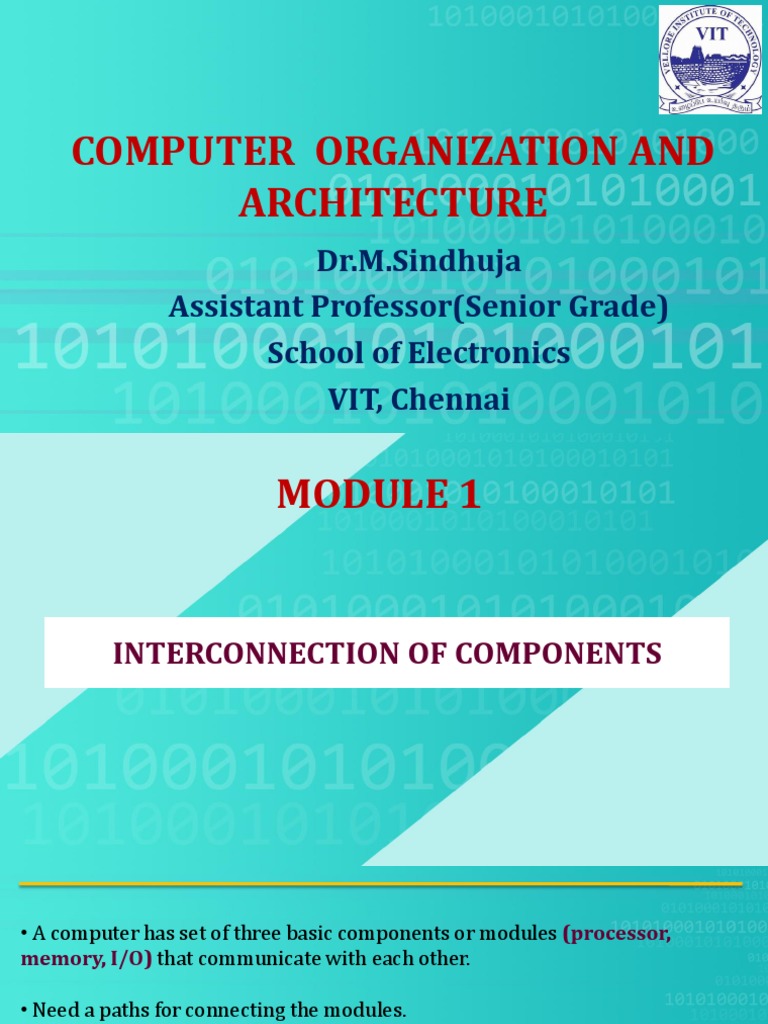 Computer Organization and Architecture Module 1: Interconnection of Components | PDF | Input ...