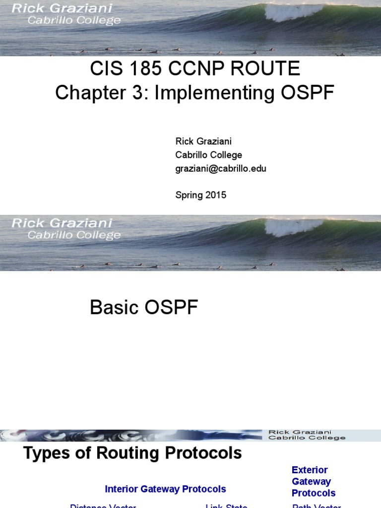 ROUTE OSPF Implementing | PDF | Routing | Router (Computing)