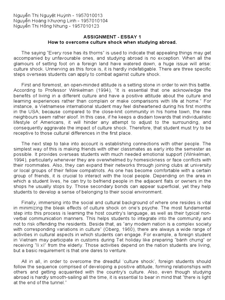 Overcoming Culture Shock Abroad | PDF | International Student ...