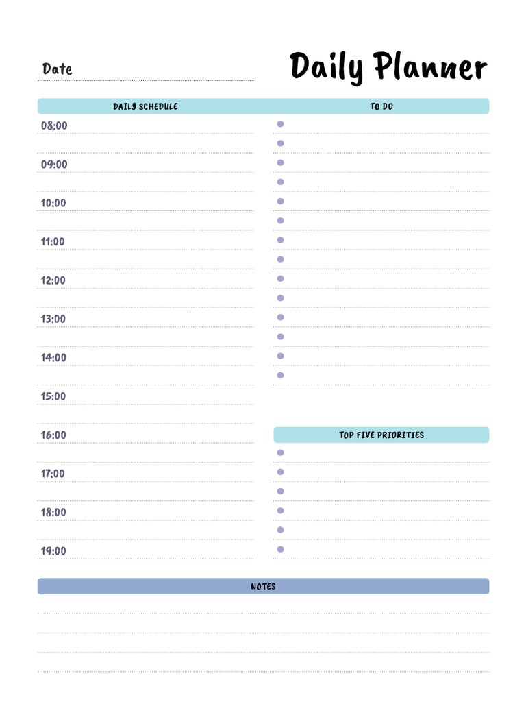 Daily Organizer Template | PDF