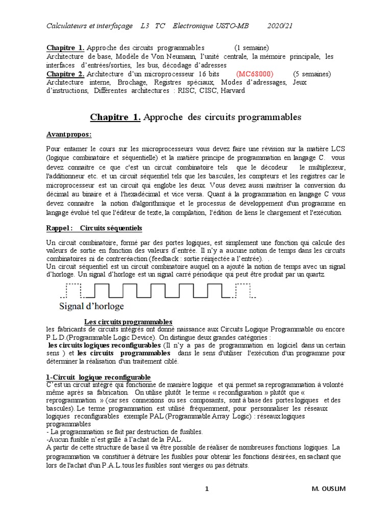 Cours Ci Chap1 | PDF | Processeur | Microprocesseur