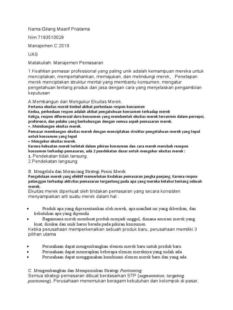 Lembaran UAS - Gilang | PDF