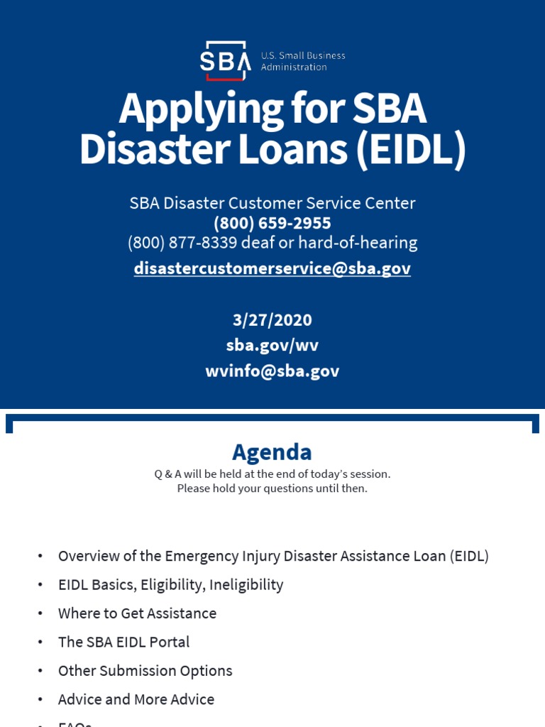 EIDL Information and Documentation - 3-27-2020 FINAL | PDF | Small ...