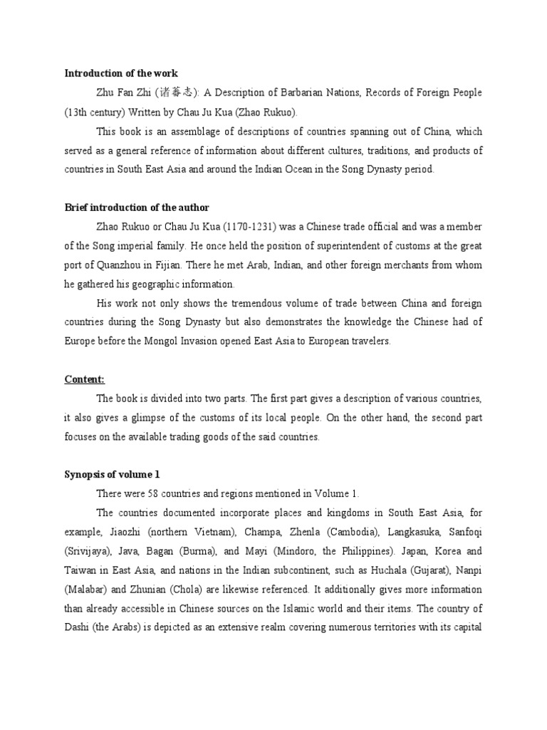 Chau Ju Kua | PDF | Asia