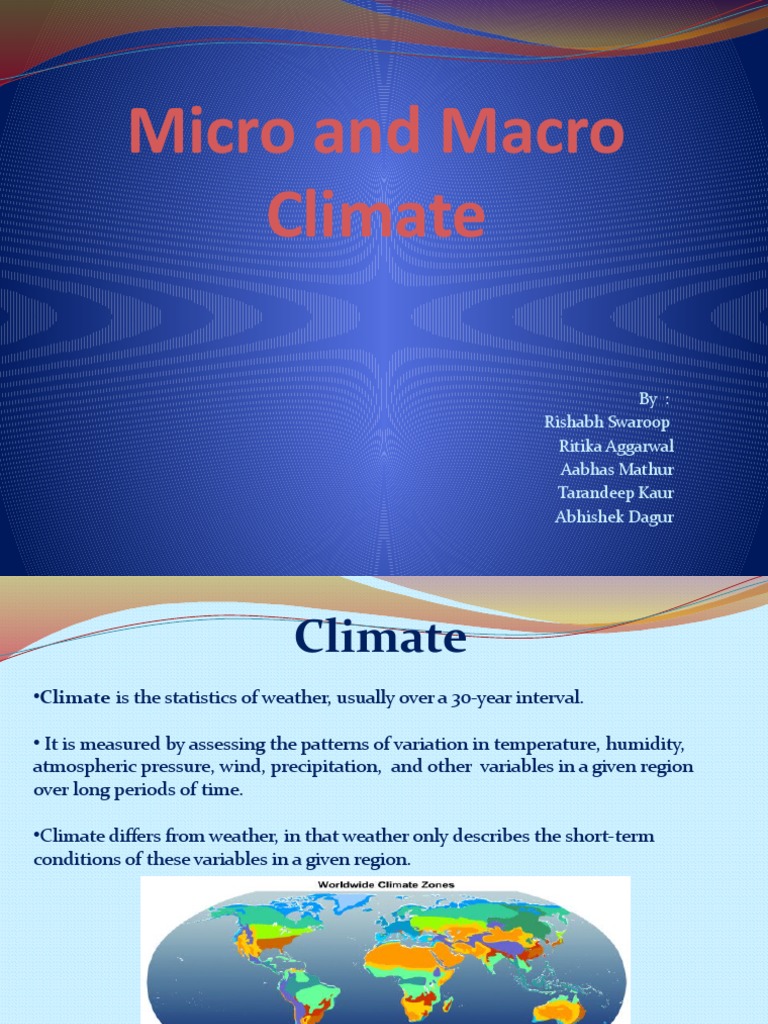 Micro and Macro Climate: By: Rishabh Swaroop Ritika Aggarwal Aabhas ...