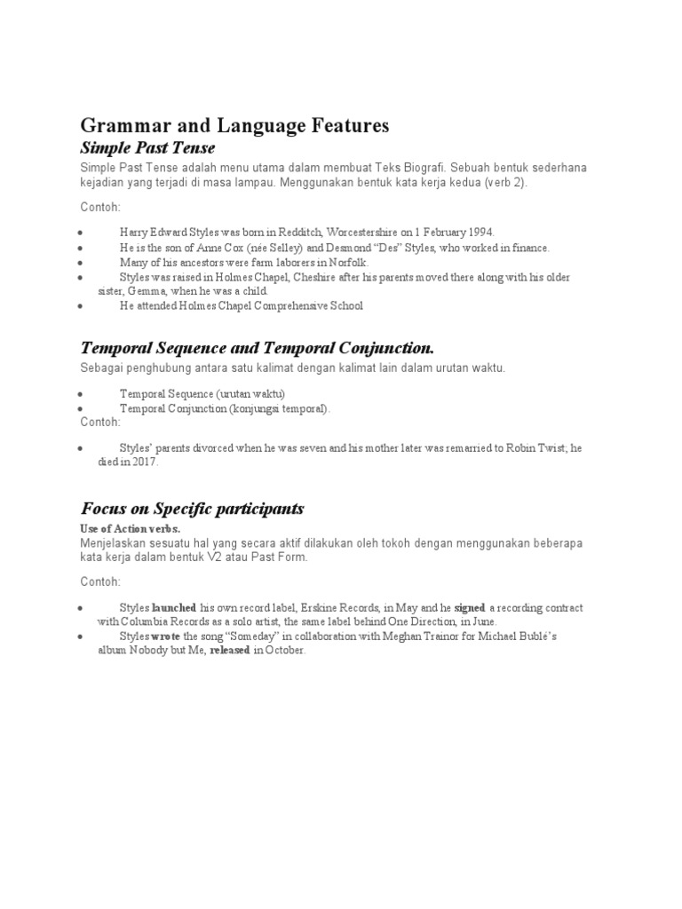 Grammar and Language Features Recount | PDF | Language Mechanics | Cognitive Science