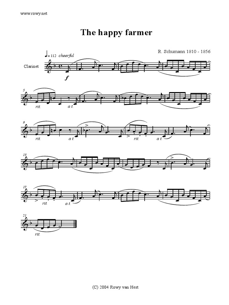 Clarinet - Schumann - The Happy Farmer | PDF