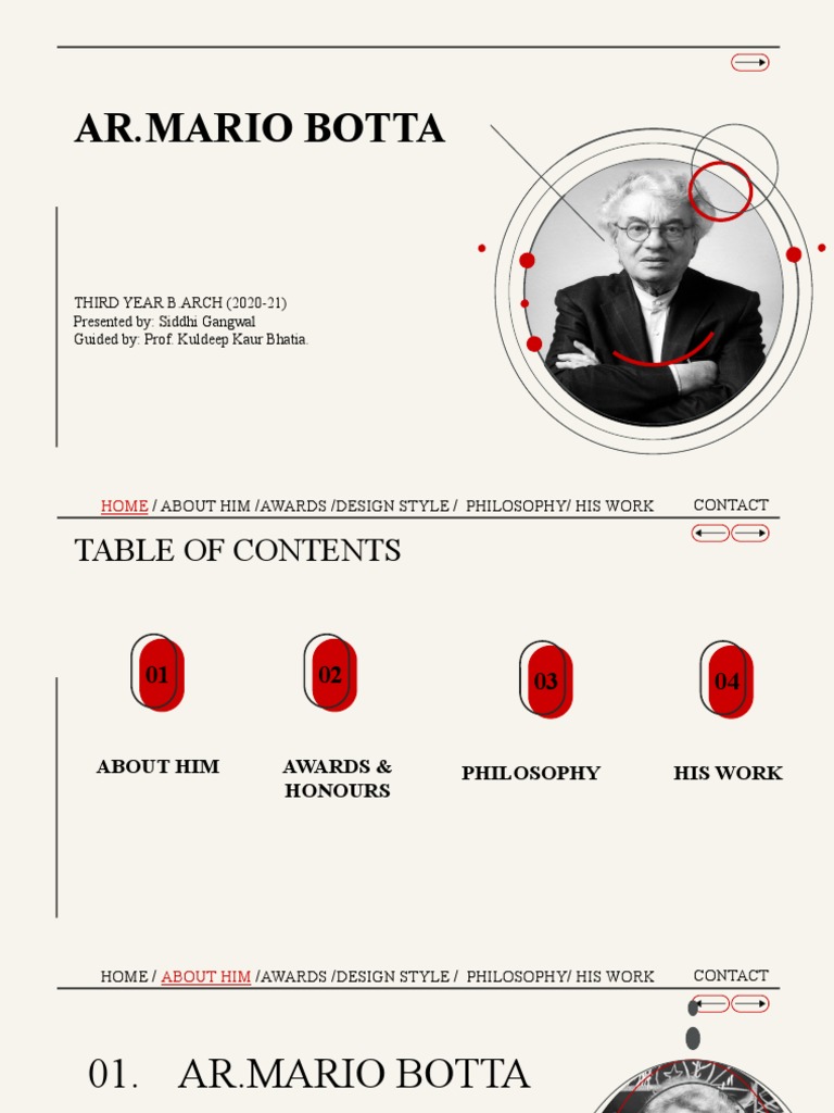 Ar - Mario Botta: THIRD YEAR B.ARCH (2020-21) Presented By: Siddhi ...