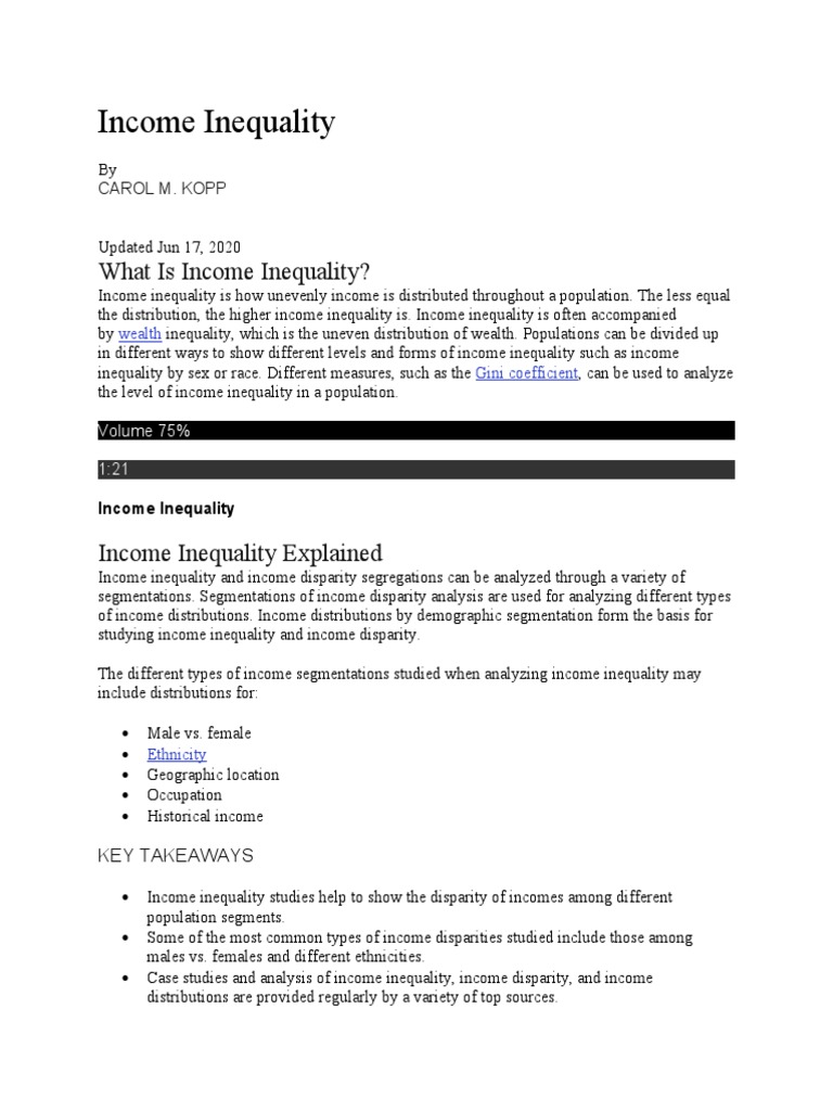 Income Inequality | PDF | Income Distribution | Economic Inequality