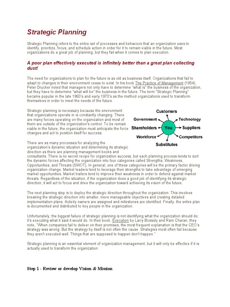 Strategic Planning: A Poor Plan Effectively Executed Is Infinitely ...