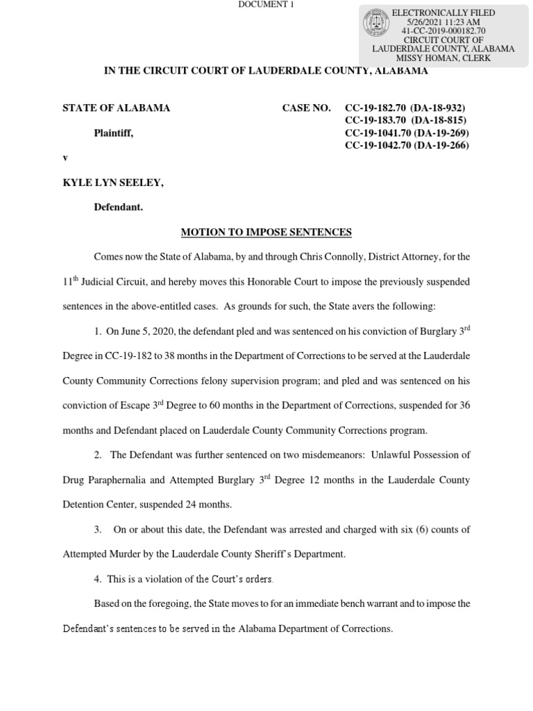 Motion To Impose | PDF | Law