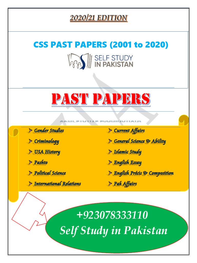 CSS Past Papers (2000-2020) | PDF | Pakistan | Organisation Of Islamic ...
